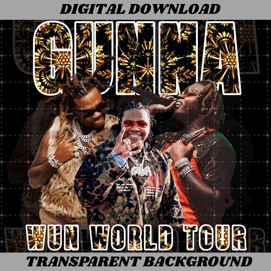 Gunna T-shirt PNG, Gunna Wun World Tour, Fan Art Digital Download Ready ...