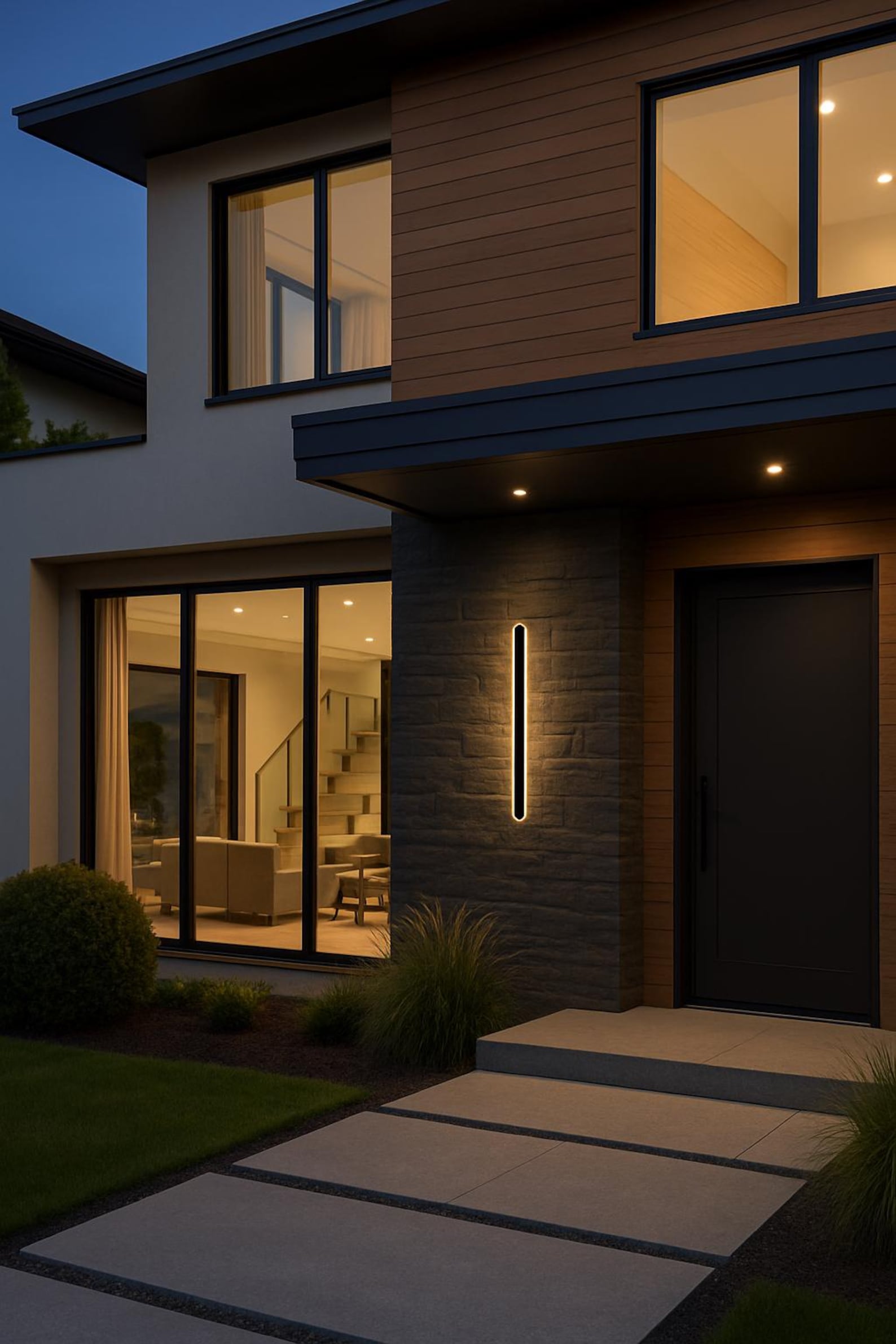 Modern Slim LED Wall Sconce – Minimalist Indoor/outdoor Light Fixture ...
