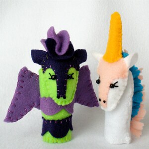 Felt Dragon Finger Puppet 3D Hand Stitched Puppet Purple | Etsy