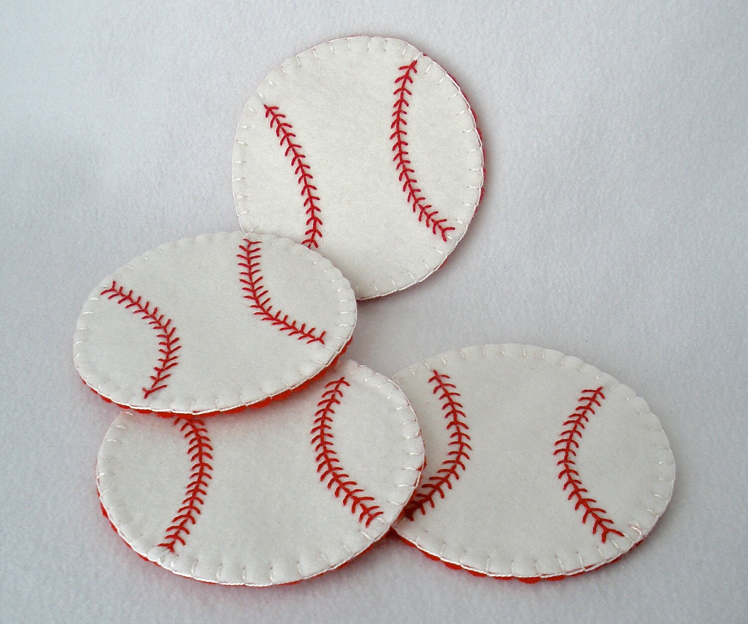 Felt Baseball Coasters Mugmats Set of Four Hostess Gift - Etsy