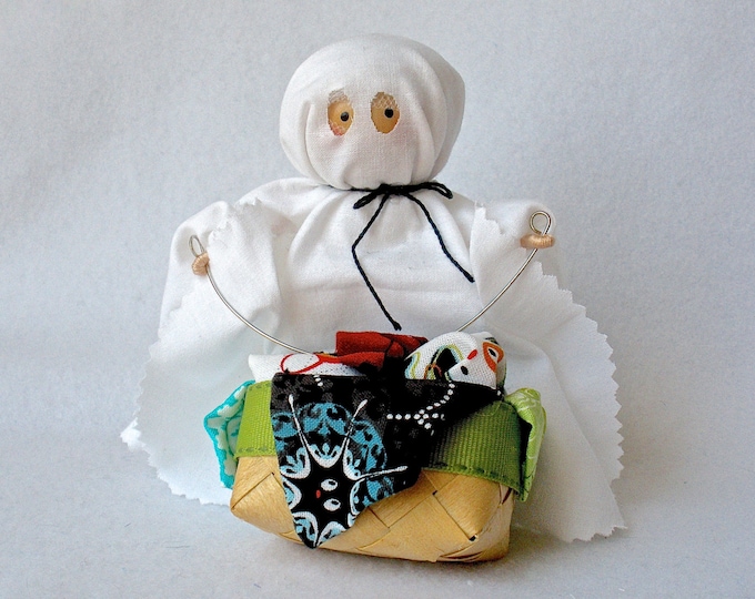 Ghost Art Doll, Clothespin Doll, Ghost Peg Doll, Halloween Decor ...