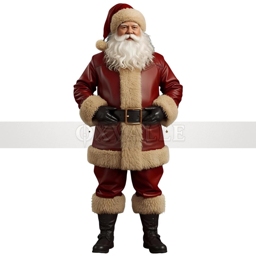 Handmade Luxury Santa Suit: Red Coat, Beige Fur Trim - Christmas ...