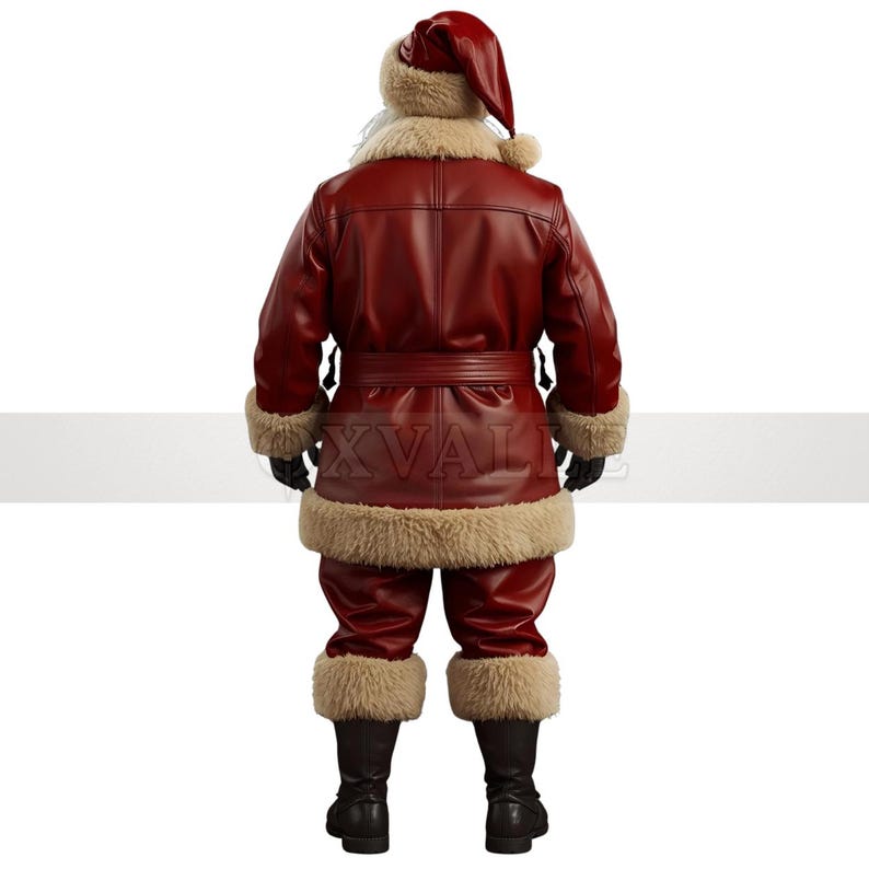 Handmade Luxury Santa Suit: Red Coat, Beige Fur Trim - Christmas ...
