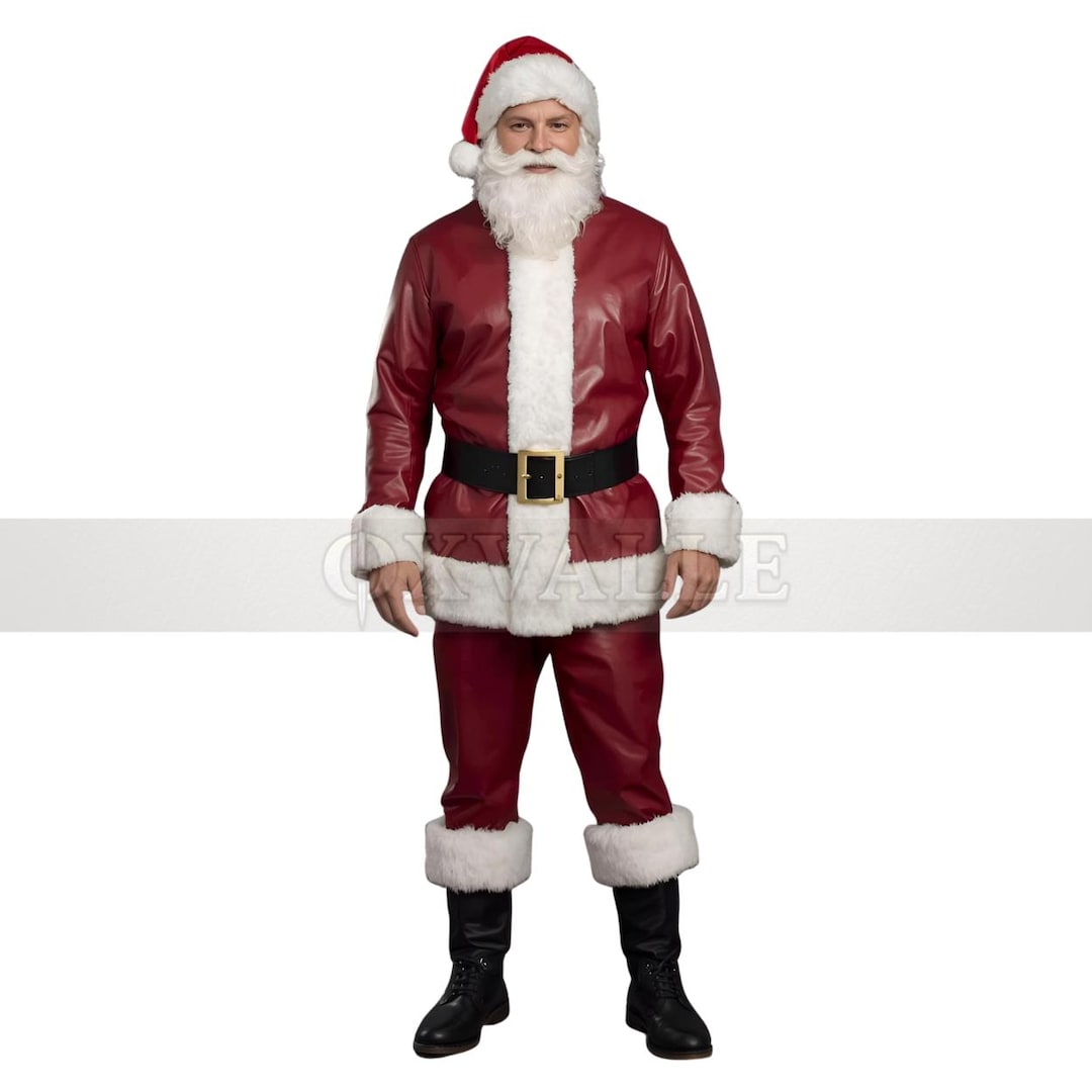 Genuine Leather Santa Suit: Deluxe Christmas Cosplay Costume - Etsy