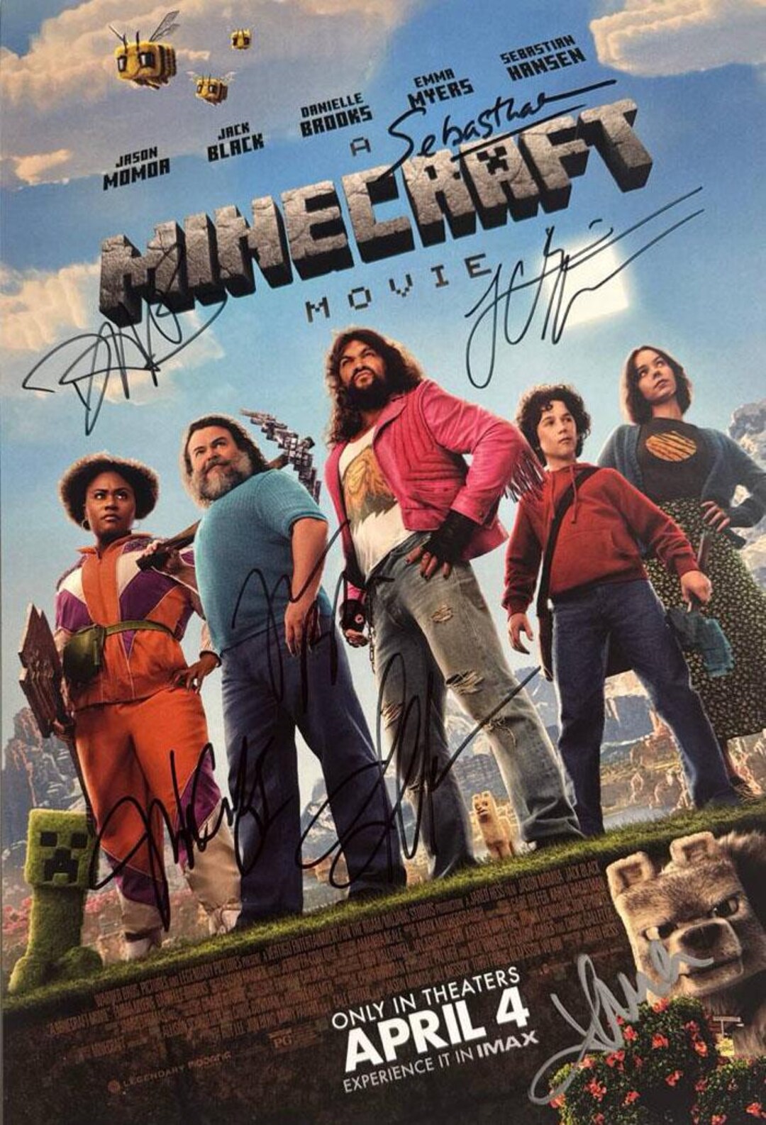 A Minecraft Movie Autographed by 7 Cast Members Hand-signed Original ...