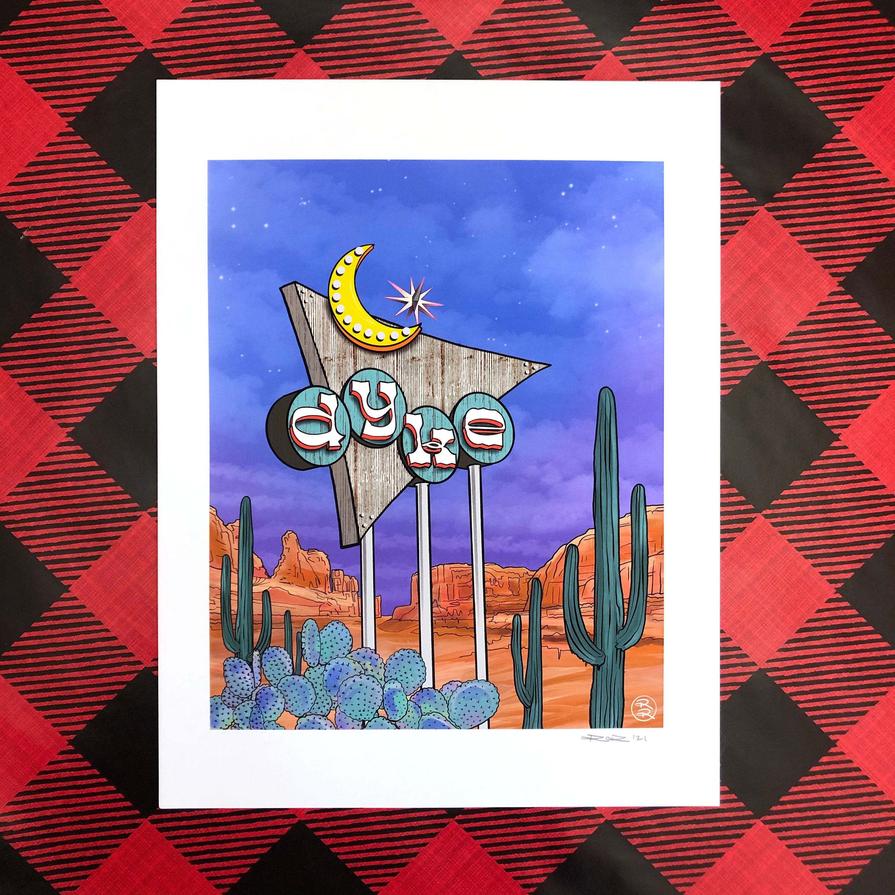 Desert Dyke Sign Art Print - Etsy