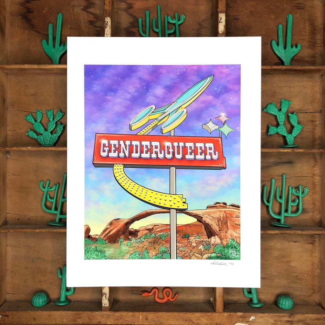 Desert Genderqueer Sign Art Print - Etsy
