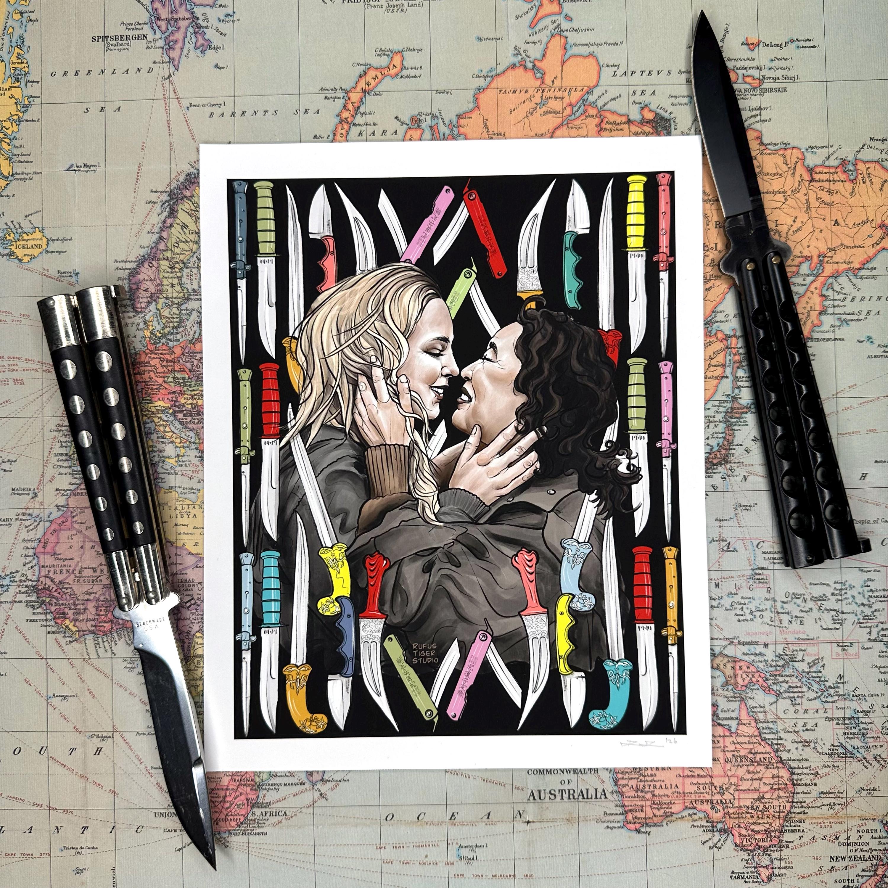 Villanelle & Eve VILLANEVE Killing Eve Knives Fine Art Print - Etsy