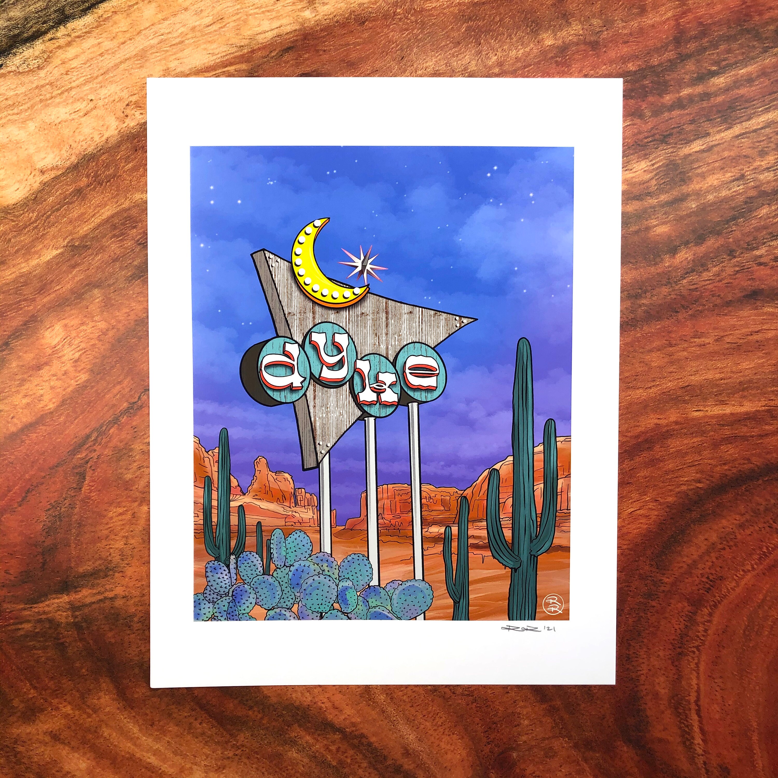 Desert Dyke Sign Art Print - Etsy
