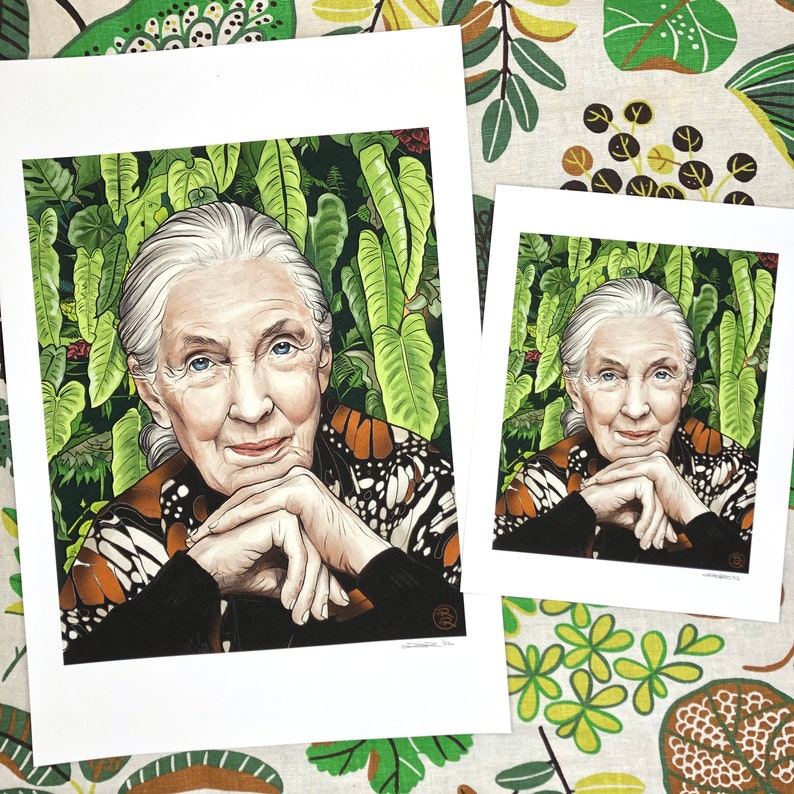 Jane Goodall Portrait Art Print - Etsy