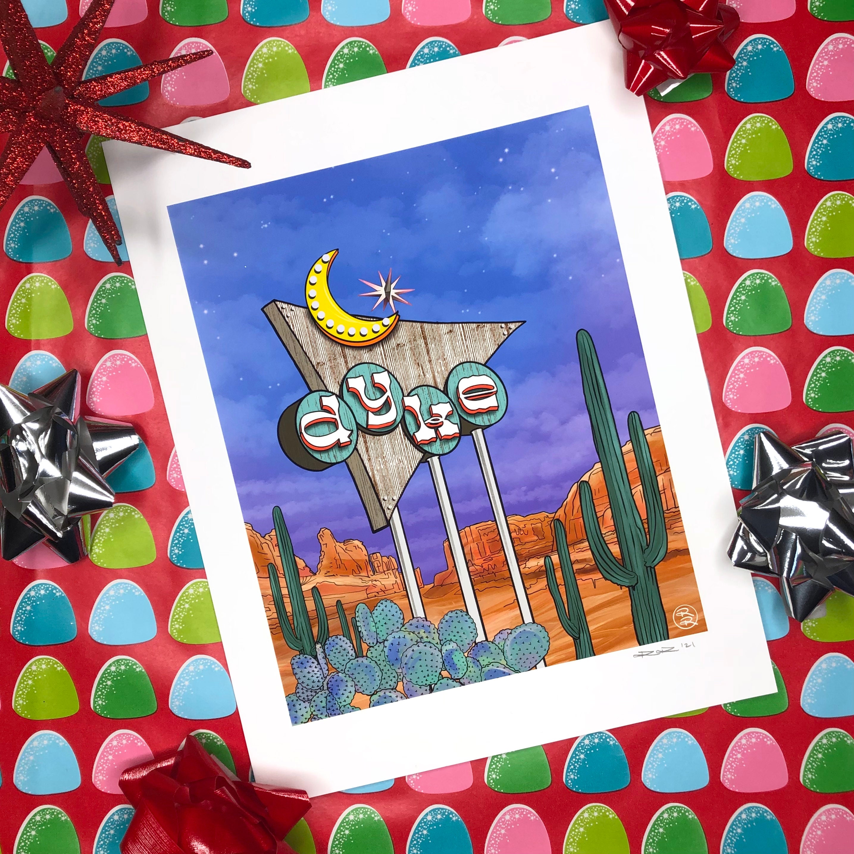 Desert Dyke Sign Art Print - Etsy