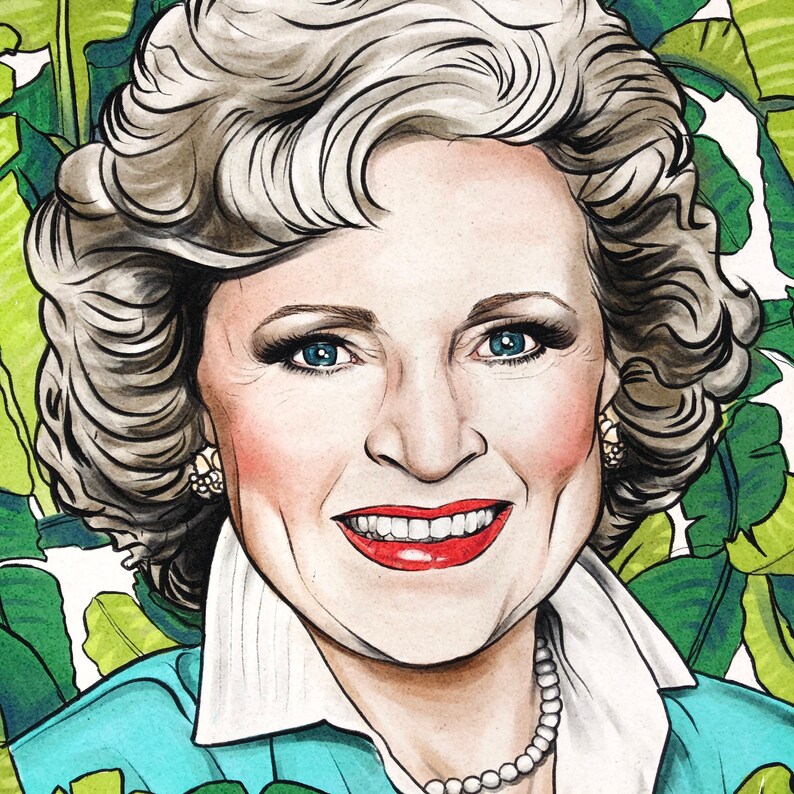 Betty White Portrait Art Print | Etsy