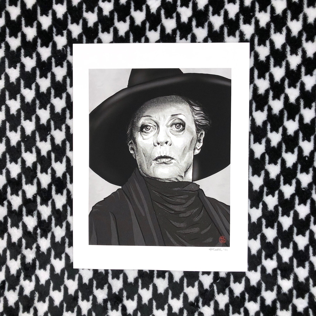 Maggie Smith as Professor Mcgonagall Portrait Art Print - Etsy