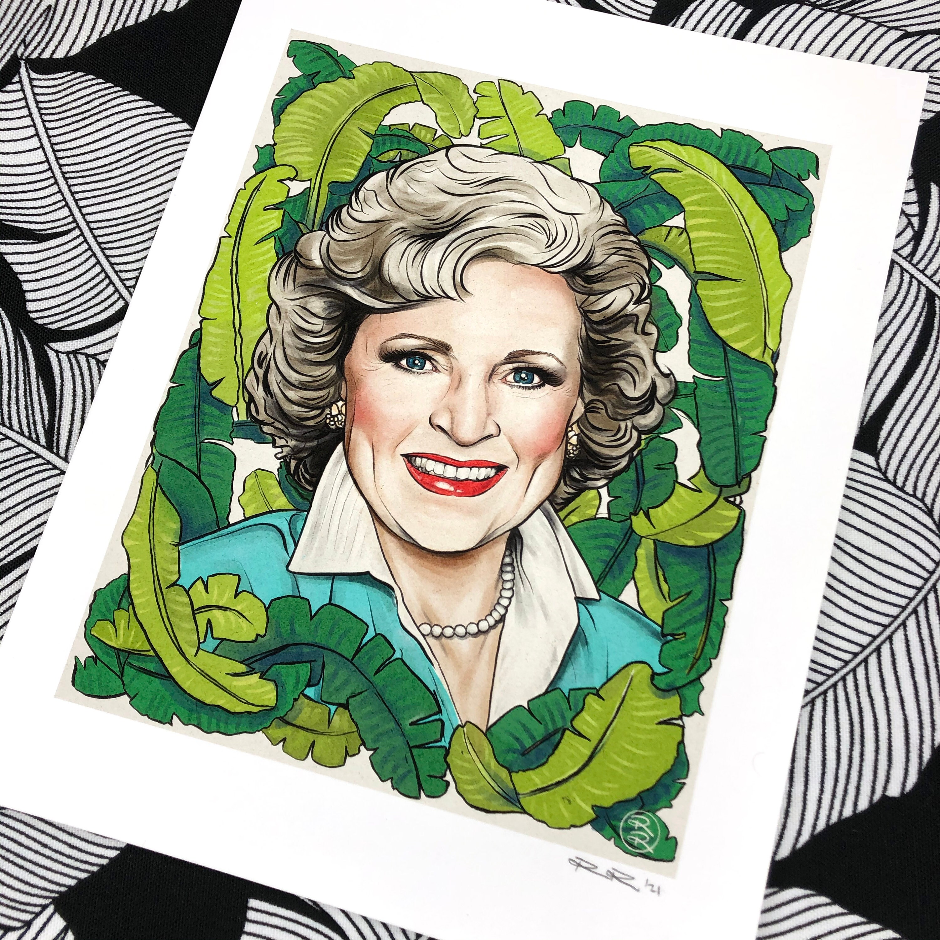 Betty White Portrait Art Print | Etsy