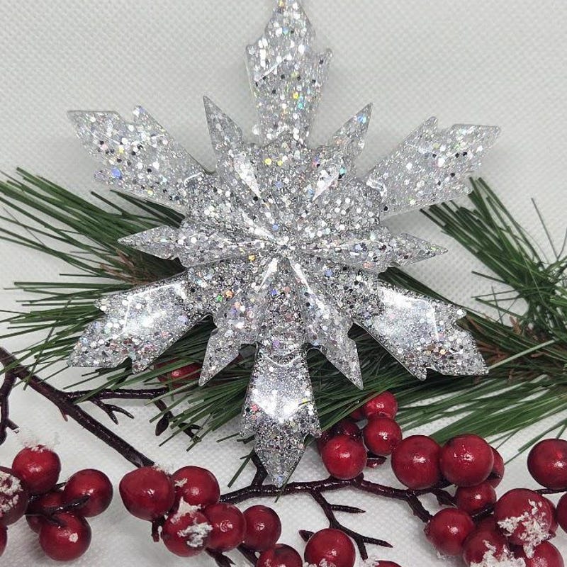 Silver Snowflake Ornament - Etsy