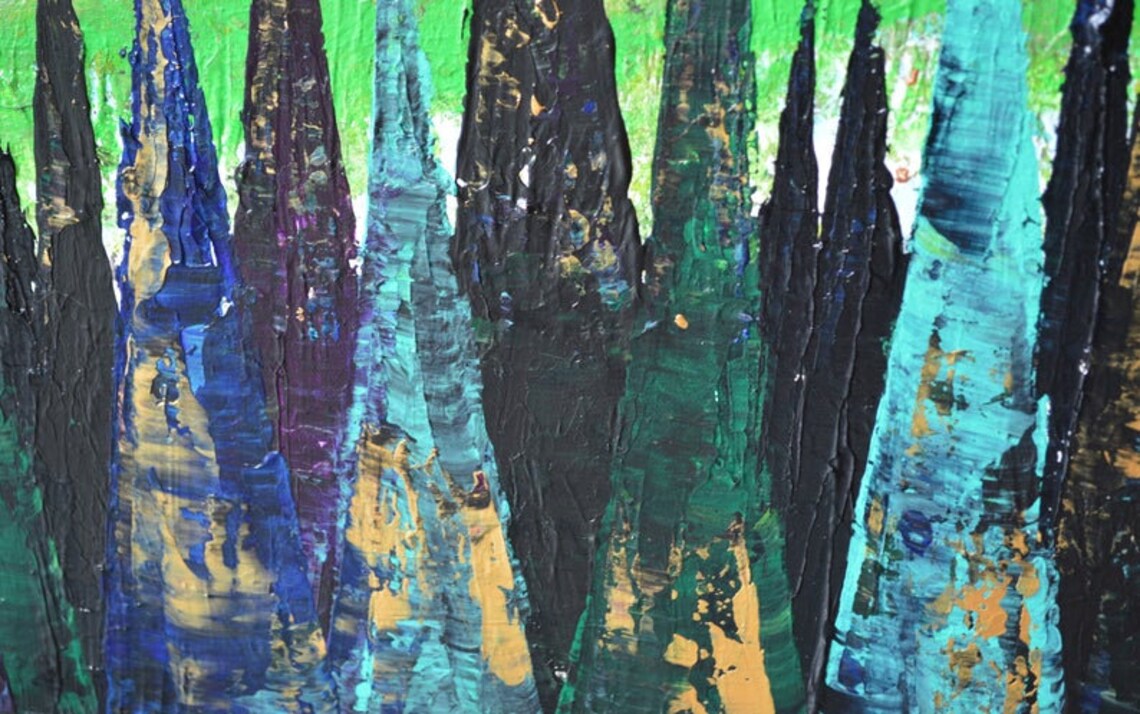 Original Aurora Borealis Abstract Modern Wall Art Galaxy Wanderlust ...