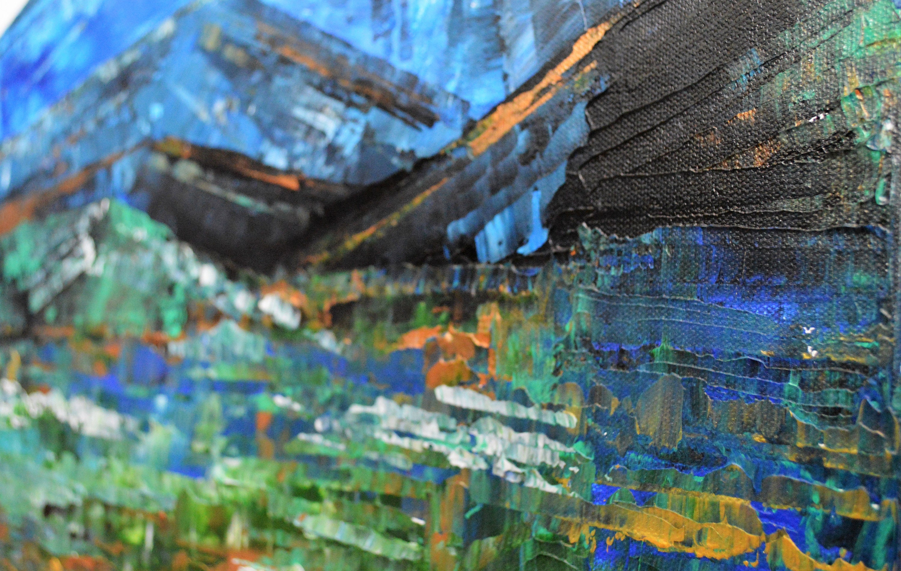 Original Abstract Mountain Art Landscape Blue Ridge Painting | Etsy