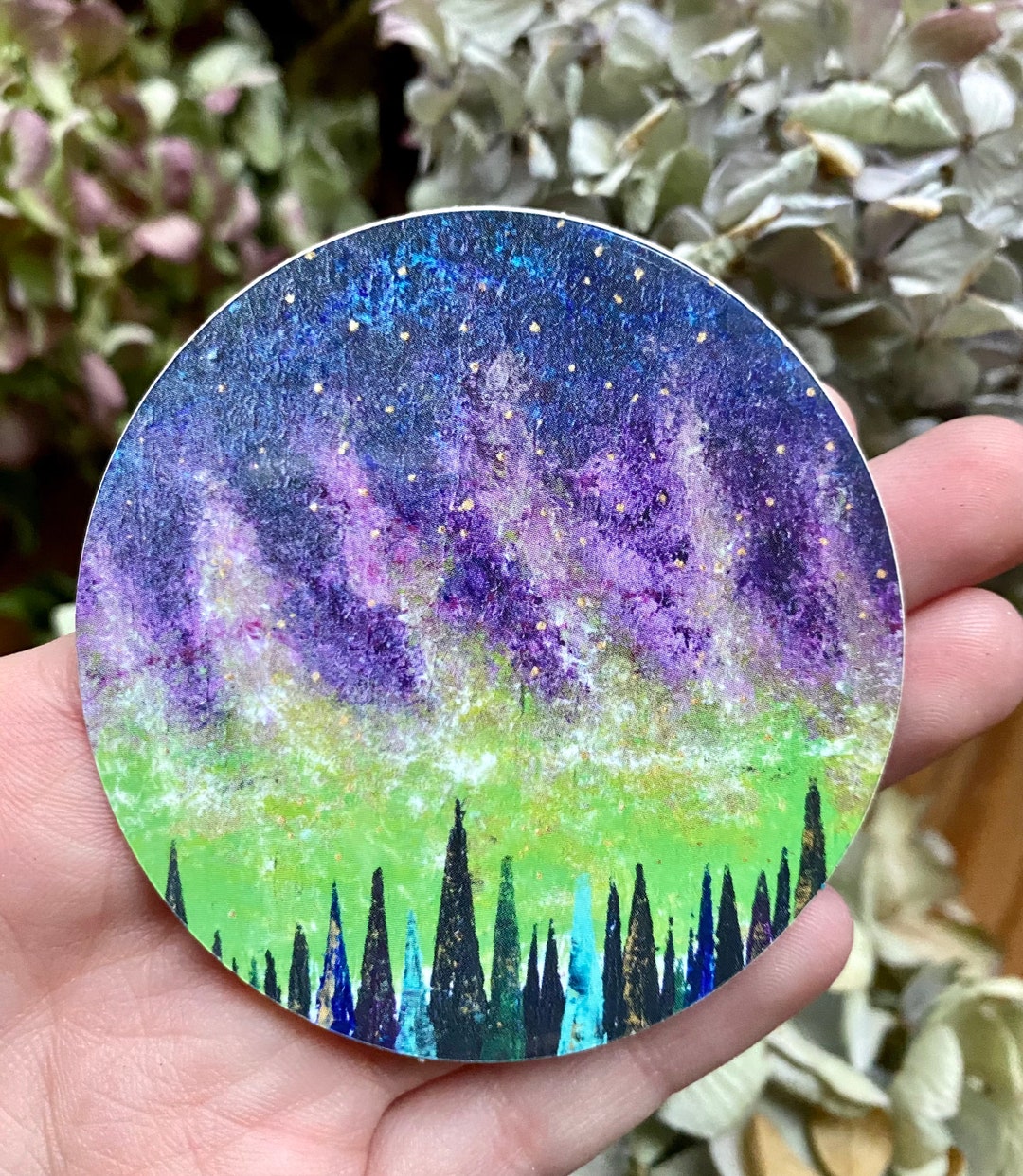 Aurora Borealis Sticker | Night Sky, Pine Tree Decal - Etsy