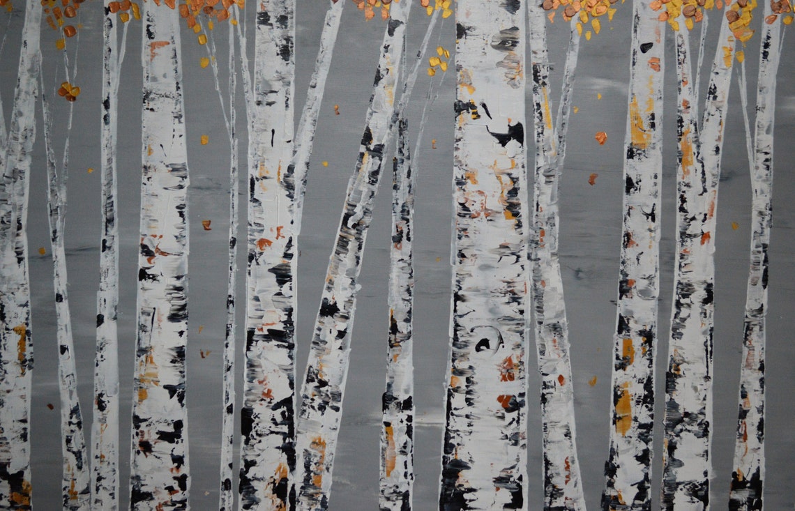 Original Art Painting Fall Autumn Winter Tree Home Decor - Etsy