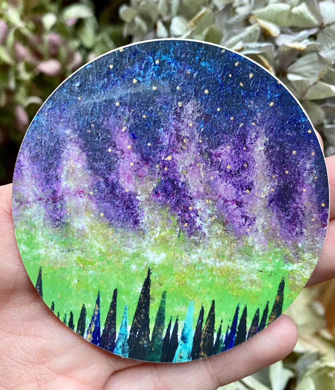Aurora Borealis Sticker | Night Sky, Pine Tree Decal - Etsy