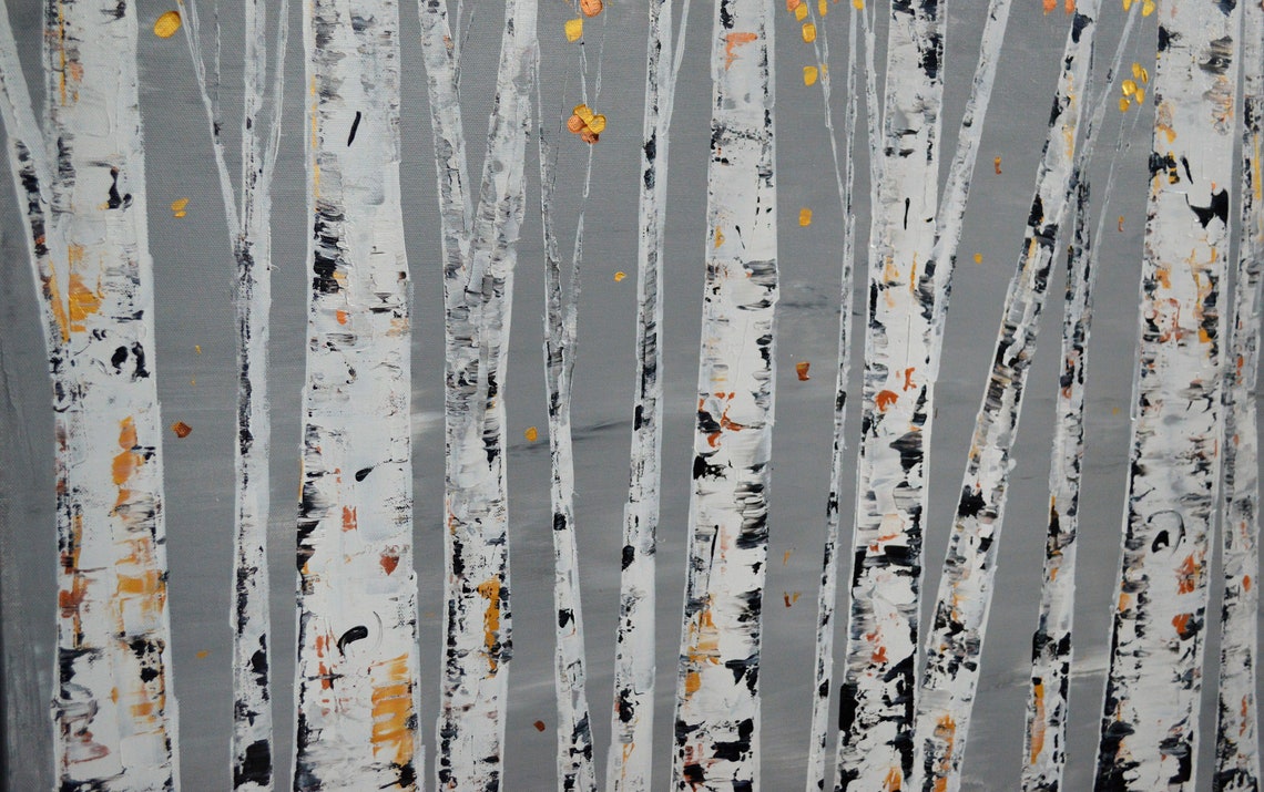 Original Art Painting Fall Autumn Winter Tree Home Decor - Etsy