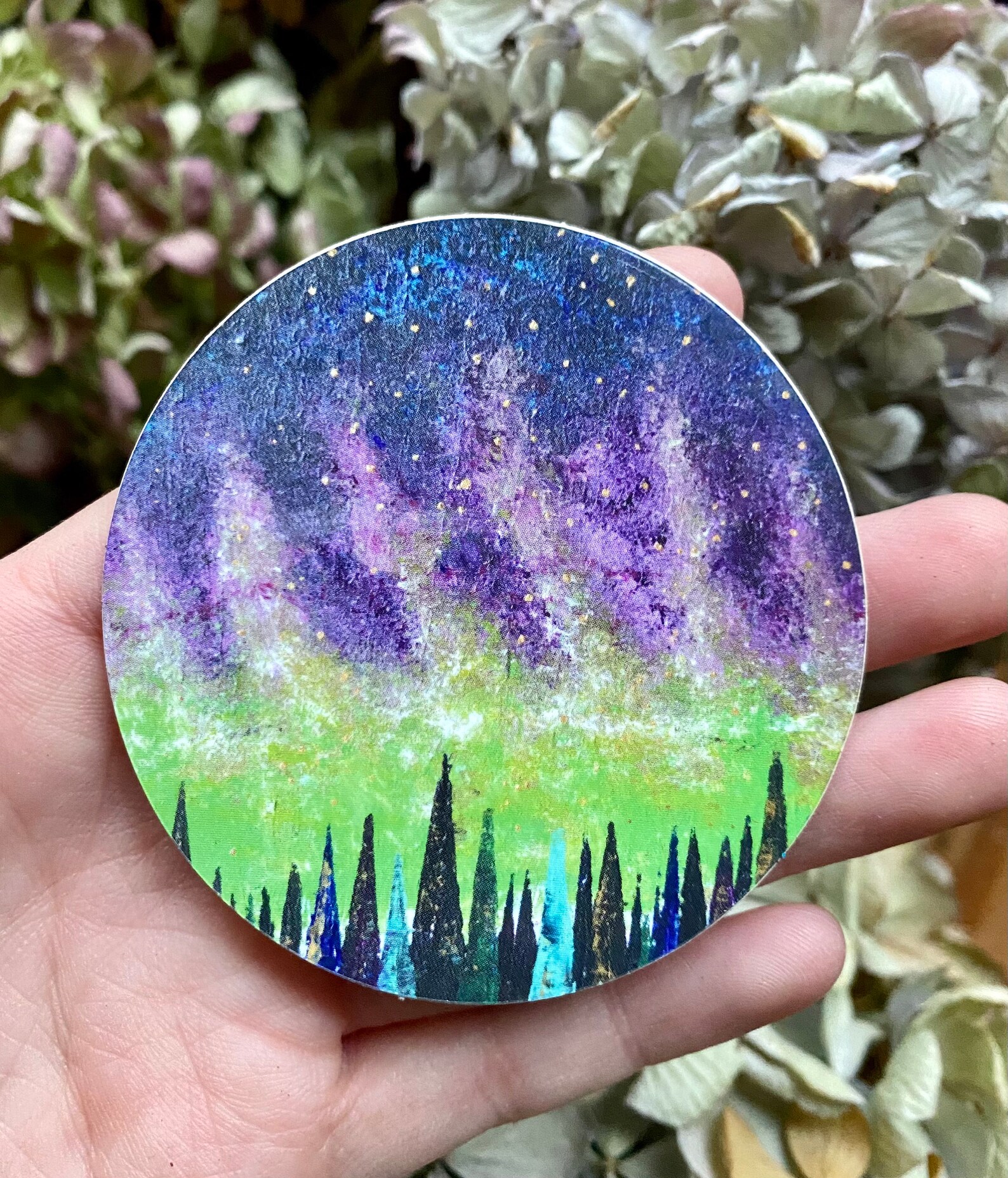 Aurora Borealis Sticker | Night Sky, Pine Tree Decal - Etsy