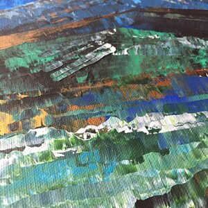 Original Abstract Mountain Art Landscape Blue Ridge Painting Textured ...