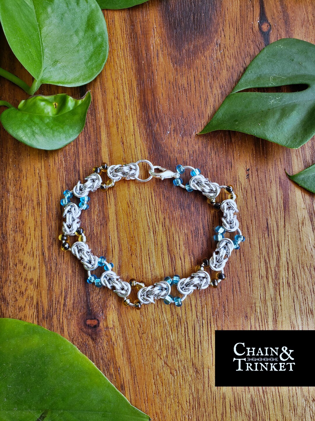 Chainmail Beaded Bracelet | Handmade Fantasy Jewelry | Lightweight ...