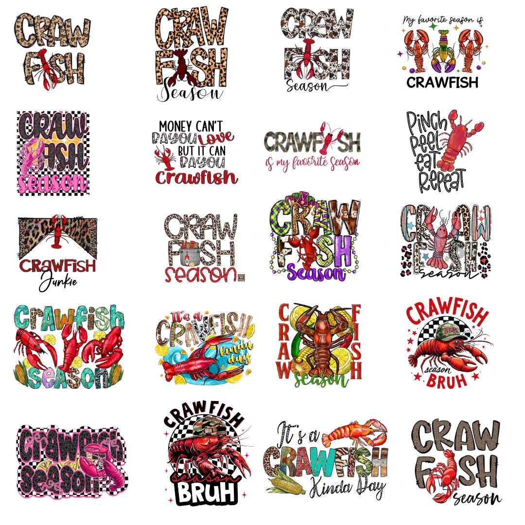 Crawfish Season PNG Bundle, Cajun Lobster Designs, Louisiana Crawfish ...