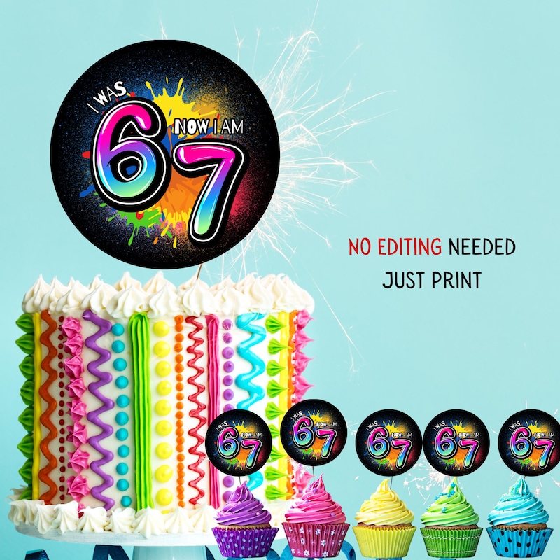67 Birthday Cake - Etsy