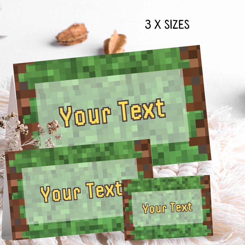 Mine Crafter Food Labels: Block Gamer DIY Birthday Party Decor (canva ...
