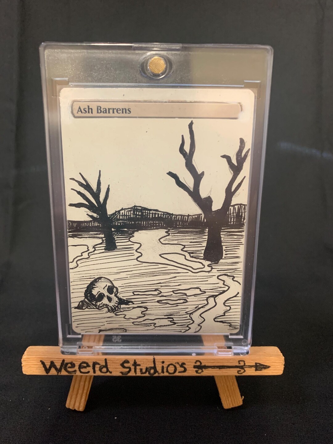 Mtg Ash Barrens Grim Wasteland Hand Painted and Ink Drawn Alter Magic ...