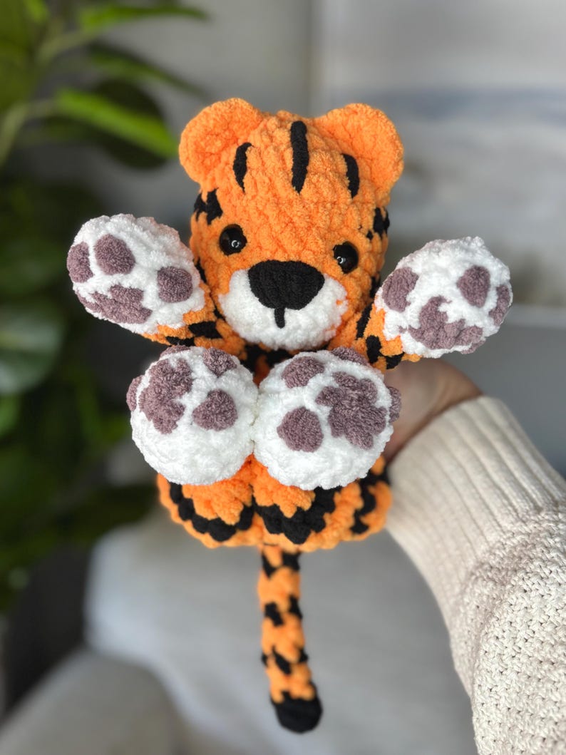 OG Size: Taco the Tiger Snuggler - No Sew Crochet Pattern (PDF Pattern ...
