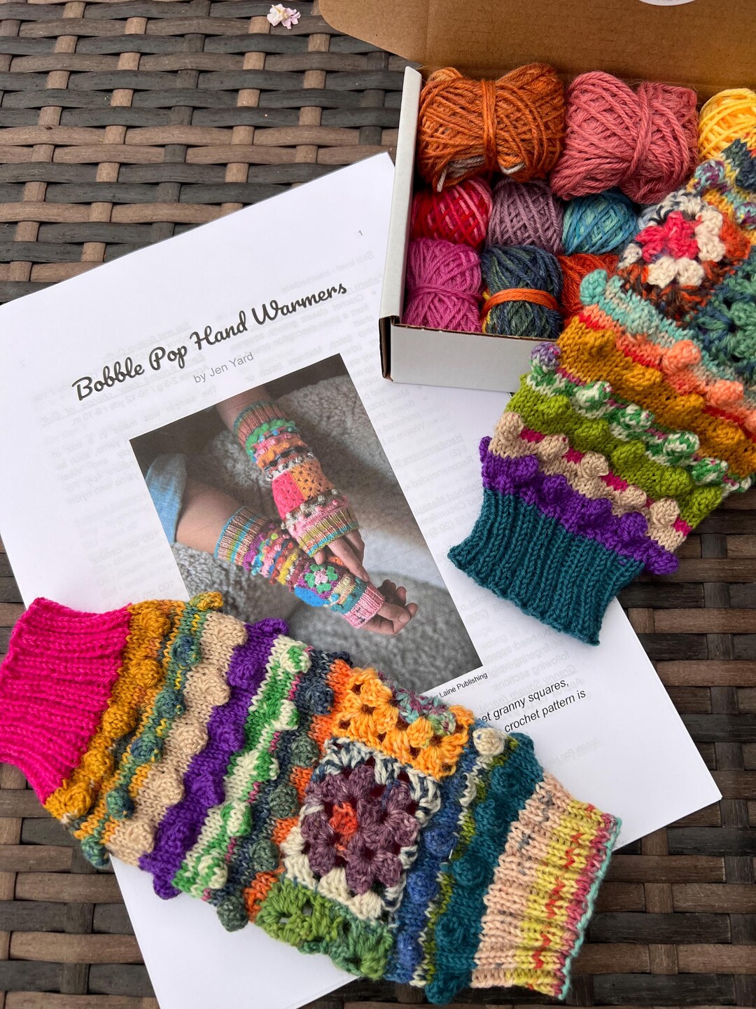 KNITTING KIT for Bobble Pop Hand Warmers by Jen Yard @ Every.thing ...