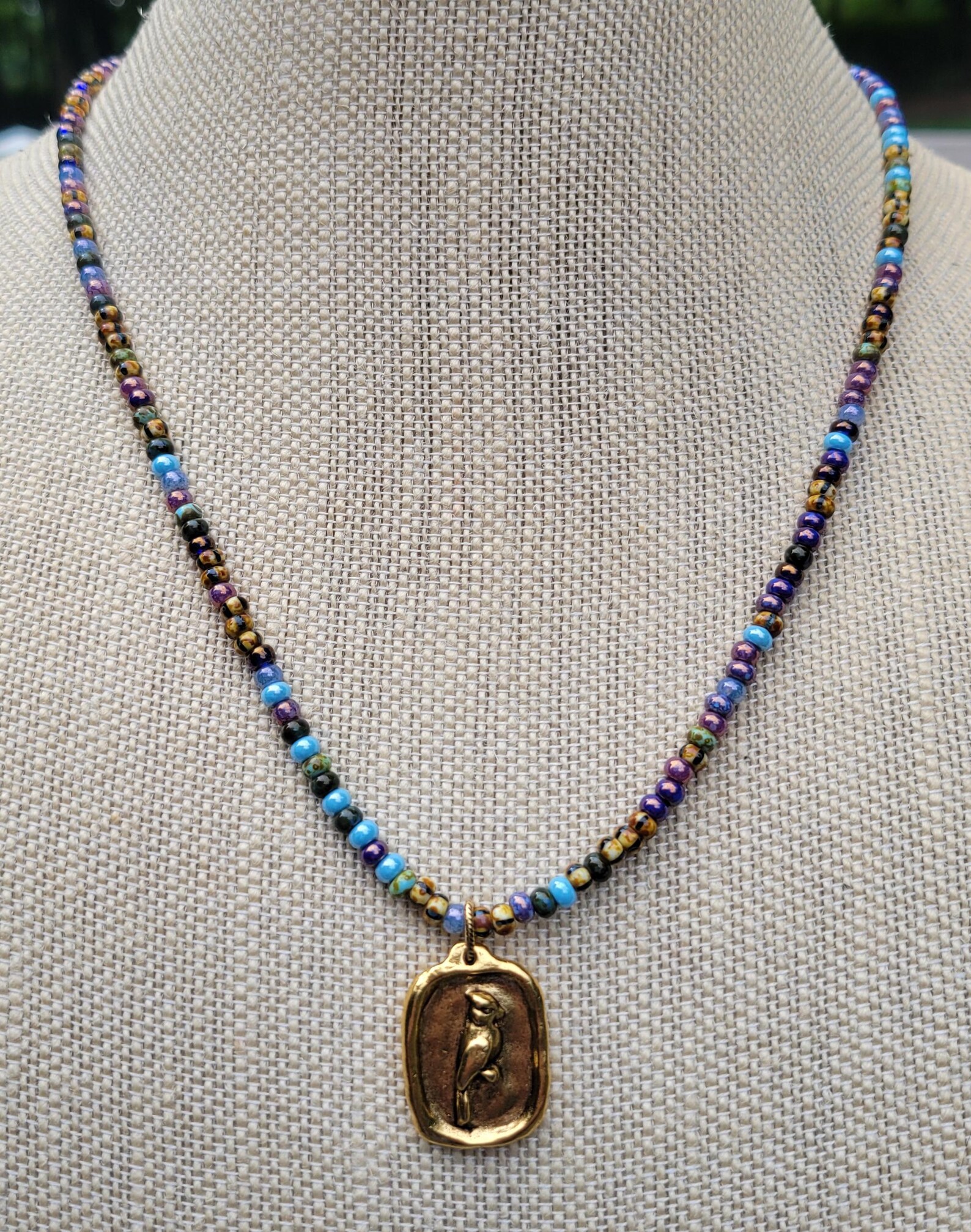 Cardinal Bird Hand-cast Bright Gold-tone Metal, Czech Glass Beads ...