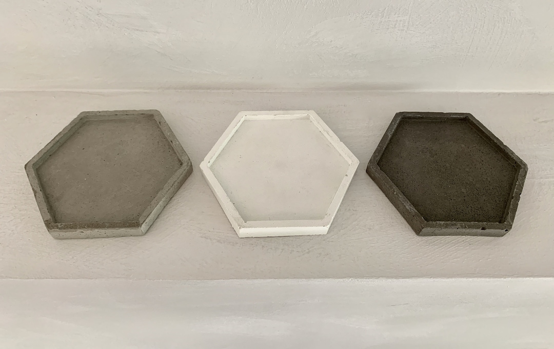 Handmade Concrete Hexagonal Coaster: Modern Minimalist Decor - Etsy