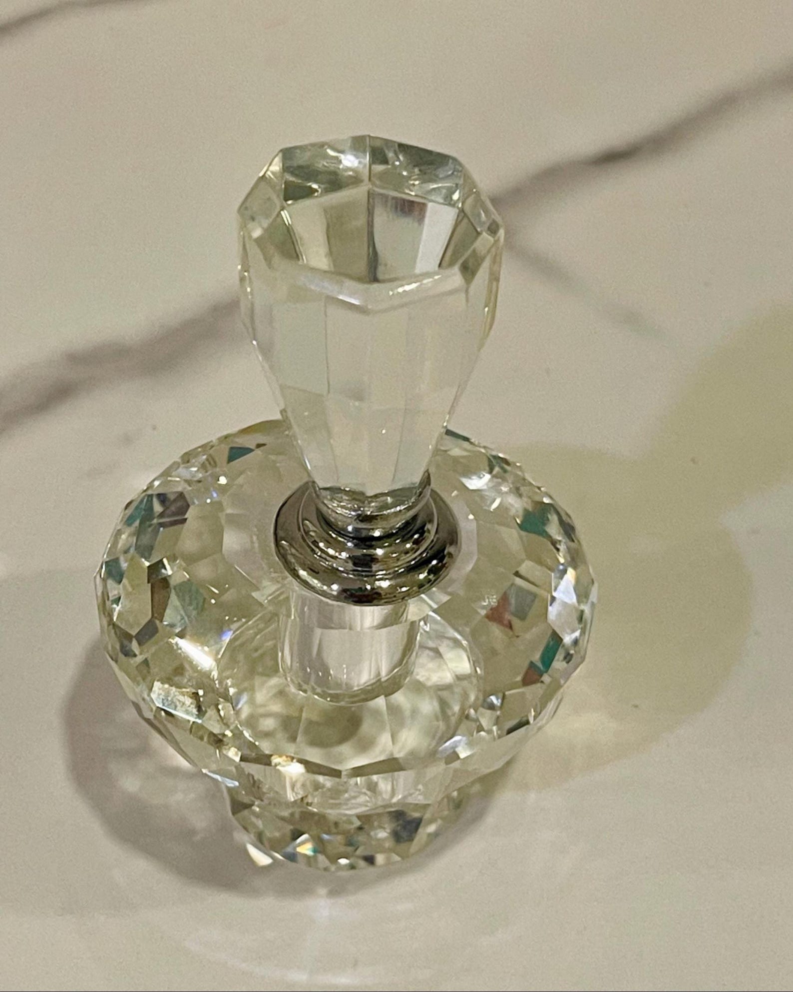 Trendy Fillable Faceted Glass Perfume Bottle, Fill the Bottle With Your ...