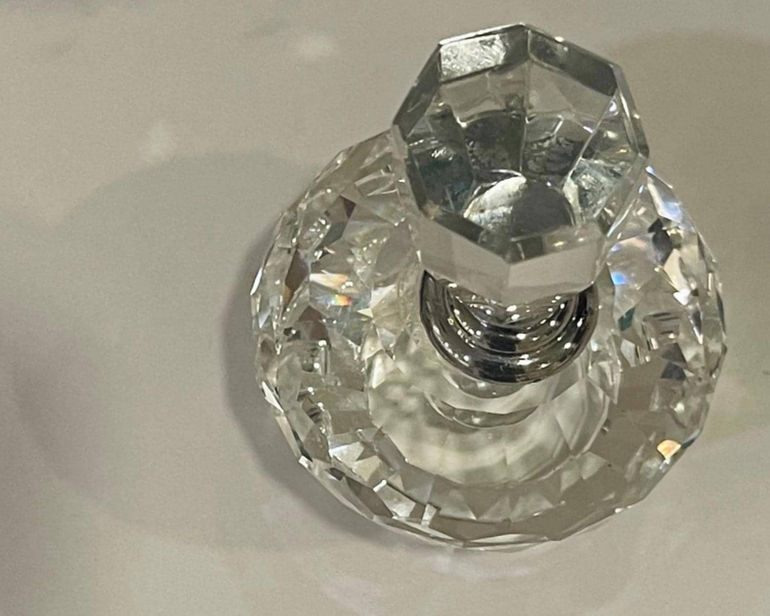 Trendy Fillable Faceted Glass Perfume Bottle, Fill the Bottle With Your ...