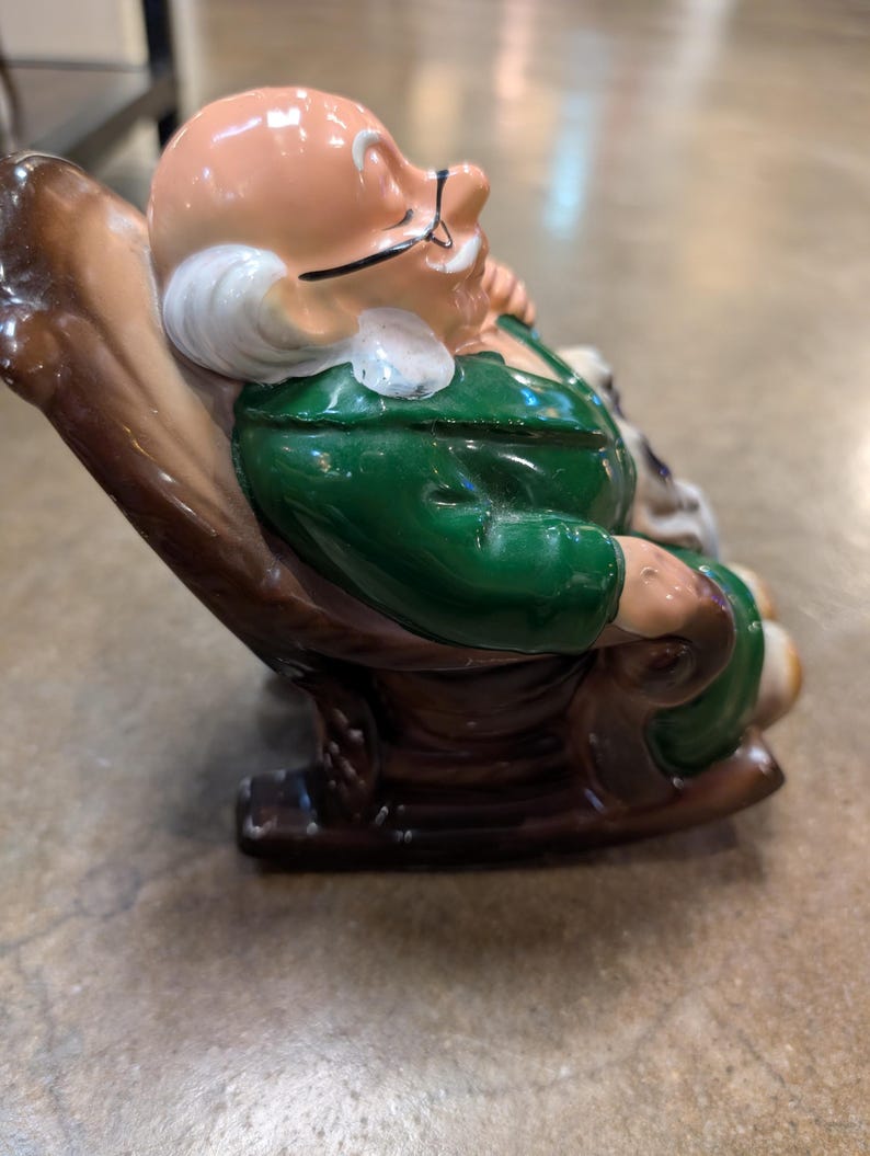 Vintage Lefton Grandpa's Retirement Fund Ceramic Coin Bank - Rocking ...