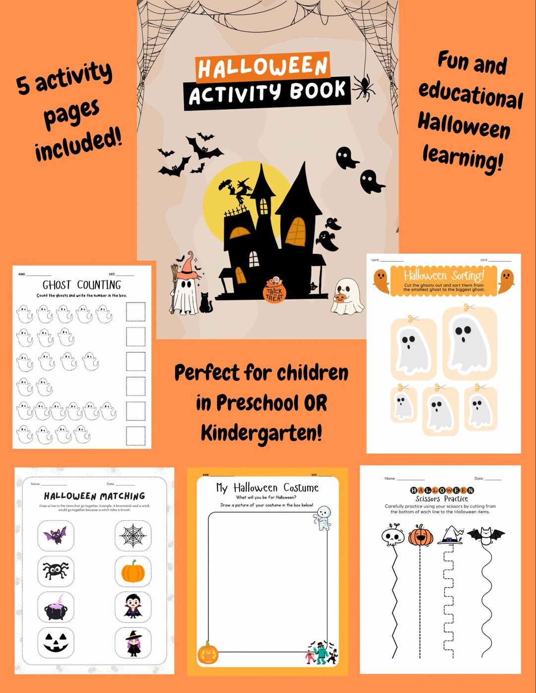 Halloween Fun Learning Activities for Young Children-instant Digital ...