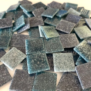 Mosaic Tile Navy Mix Glass Vitreous Glass Tile Blue Mix Glass Tile for ...