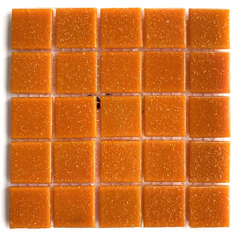 Mosaic Tiles Glass Orange Vitreous Glass Tiles Tropicana Orange Glass ...