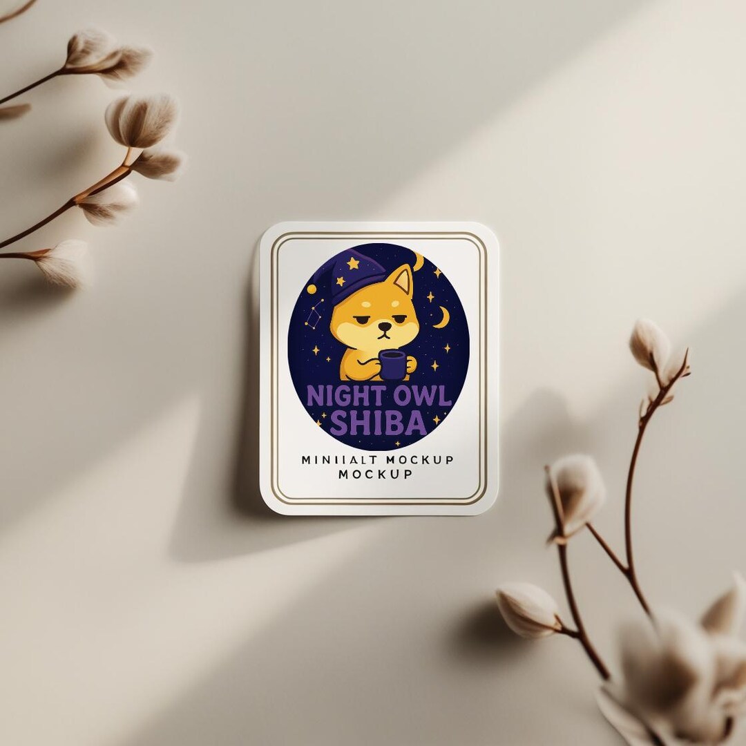Night Owl Shiba Inu Sticker: Cosmic Late Night Dog Vinyl Decal - Etsy