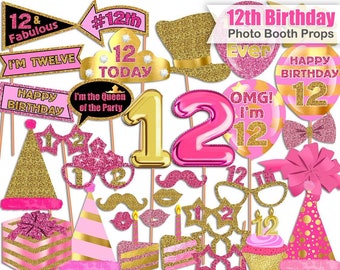 12th Birthday Photo Props - Etsy