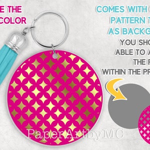 Round Keychain Pattern SVG Bundle / Set of 18 / Svg, Dxf, Png / Cutting ...