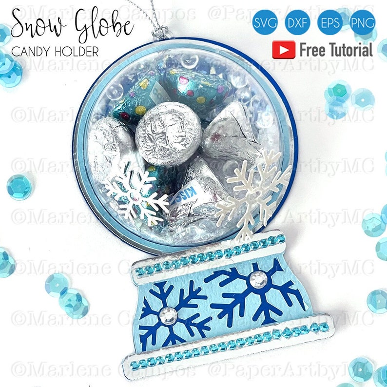 Cut Files Snow Globe Candy Holder Free TUTORIAL Winter - Etsy