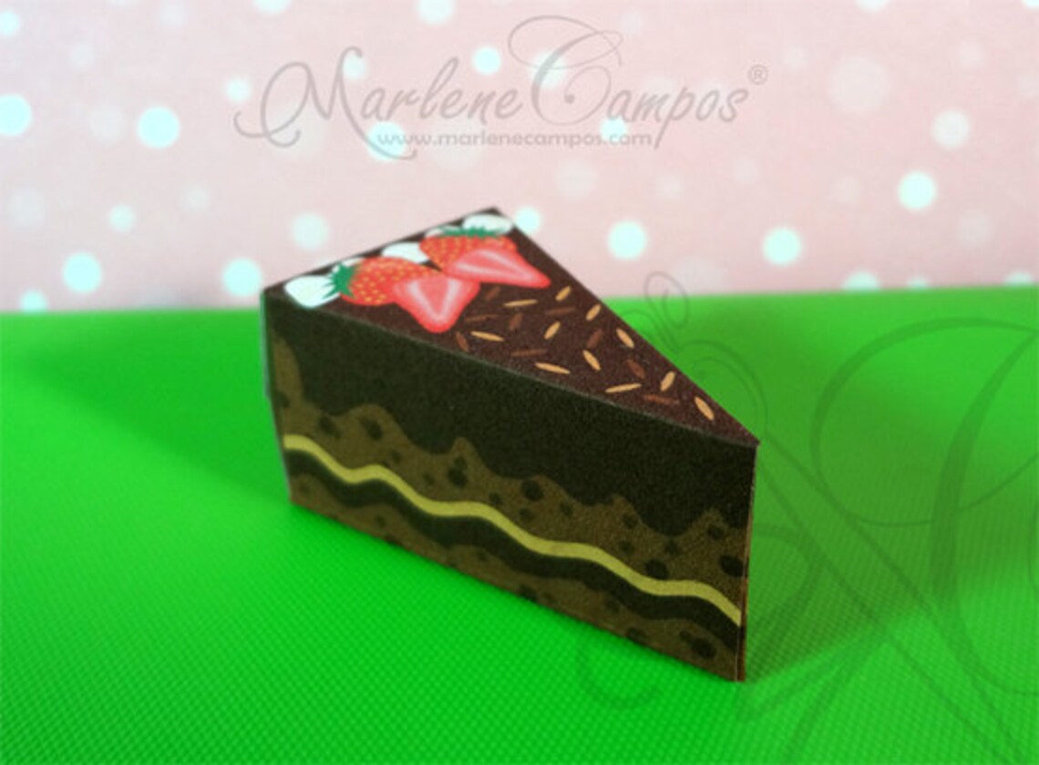 PRINTABLE Slice Cake Favor Box Chocolate Cake Slice Box - Etsy