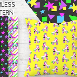 Roller Skates Digital Paper, SEAMLESS, Printable Digital Paper ...