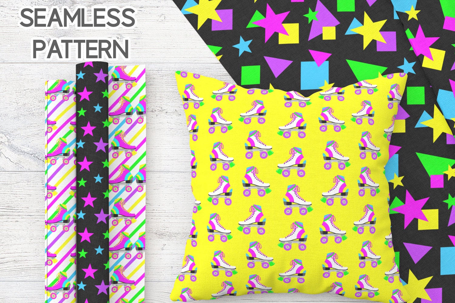 Roller Skates Digital Paper SEAMLESS Printable Digital | Etsy