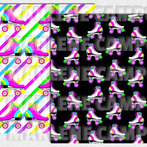Roller Skates Digital Paper, SEAMLESS, Printable Digital Paper ...